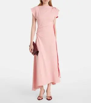 Victoria Beckham Draped Gathered Midi Dress