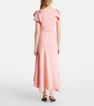 Victoria Beckham Draped Gathered Midi Dress