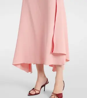 Victoria Beckham Draped Gathered Midi Dress