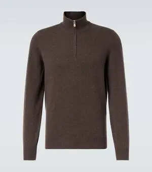 Brunello Cucinelli Cashmere Half-zip Sweater - Brown