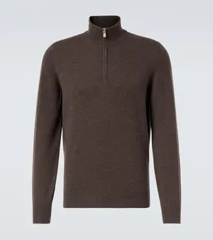 Brunello Cucinelli Cashmere Half-zip Sweater - Brown