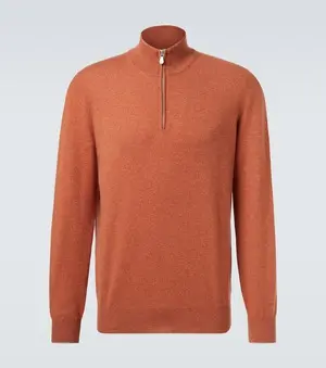Brunello Cucinelli Cashmere Half-zip Sweater - Orange