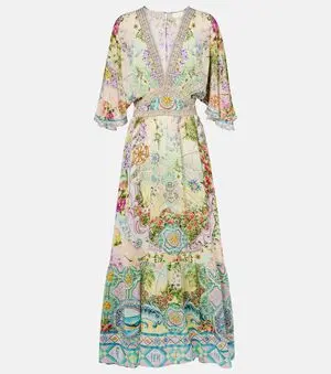Camilla Embellished Silk Maxi Dress - Multicoloured