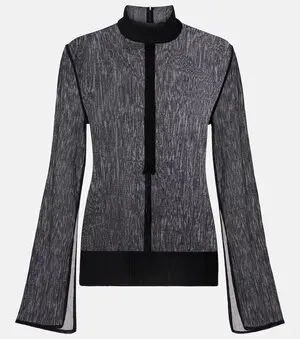 TOTEME Cotton And Silk Turtleneck Top - Black