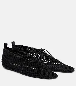 TOTEME Crochet Flats - Black