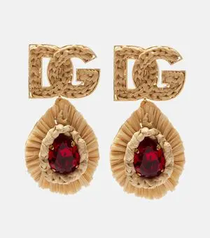 Dolce & Gabbana Dg Crystal-embellished Clip-on Earrings - Gold