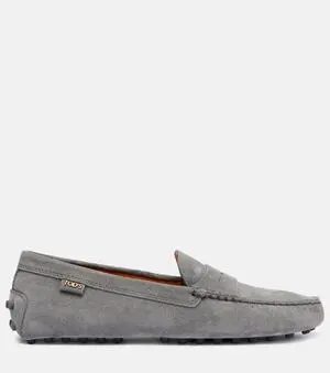 TOD'S Gommino Suede Driving Shoes - Grey