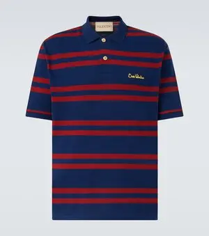 Valentino Garavani Chez Striped Cotton Polo Shirt