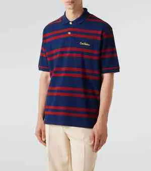 Valentino Garavani Chez Striped Cotton Polo Shirt