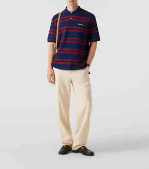 Valentino Garavani Chez Striped Cotton Polo Shirt