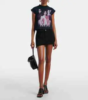 Balenciaga Distressed Denim Miniskirt