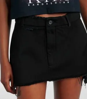 Balenciaga Distressed Denim Miniskirt