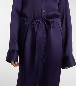 Khaite Chenton Silk Organza Maxi Skirt - Blue