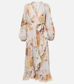 Zimmermann Ascension Floral Ruffled Midi Dress - Multicoloured