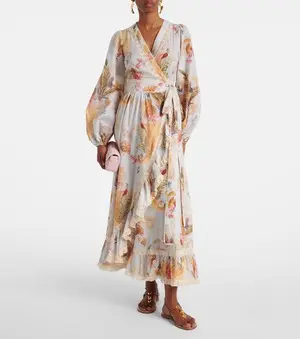Zimmermann Ascension Floral Ruffled Midi Dress - Multicoloured