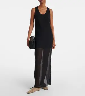TOTEME Semi-sheer Cotton And Silk Maxi Dress