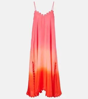 JULIET DUNN Scalloped Silk Slip Dress - Pink