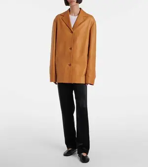 THE ROW Fabian Leather Jacket - Beige