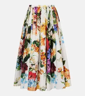 Dolce & Gabbana Floral Gathered Midi Skirt