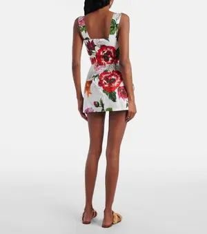 Dolce & Gabbana Floral Cotton Poplin Bustier Dress