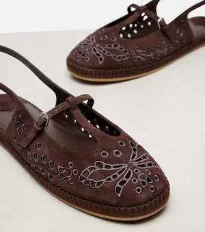 JIMMY CHOO Aimee Embroidered Suede Espadrilles