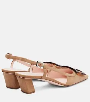 ROGER VIVIER Belle Vivier 45 Suede Slingback Pumps - Brown