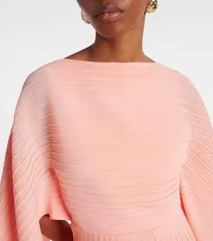 Solace London Adami Plisse Caped Maxi Dress - Pink