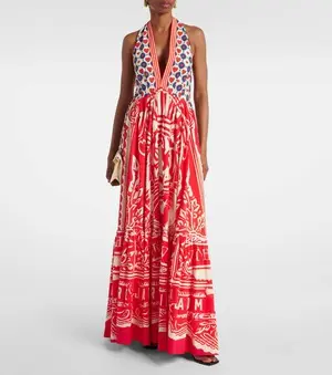 Camilla Halterneck Printed Maxi Dress