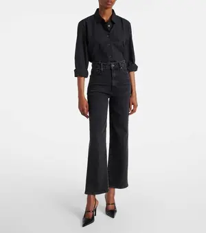 FRAME The Wide Wide-leg Jeans - Black