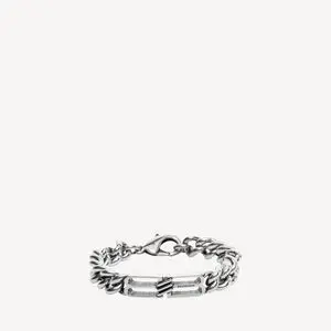 Balenciaga Bb Icon Gourmette Bracelet - Silver