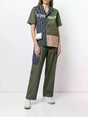 PORTS V Striped-panel Drawstring Trousers