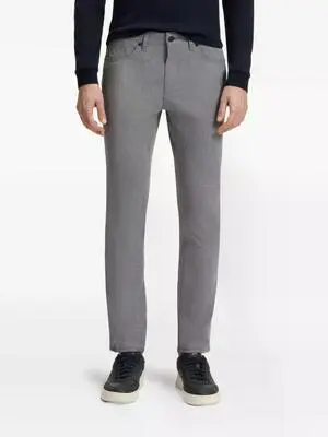 BOSS Mélange-effect Slim-fit Trousers - Grey