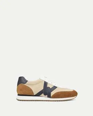 Veronica Beard Penrose Sneaker - Sand/hazelnut/navy