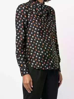 Saint Laurent Floral-print Long-sleeve Blouse