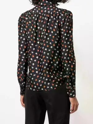 Saint Laurent Floral-print Long-sleeve Blouse