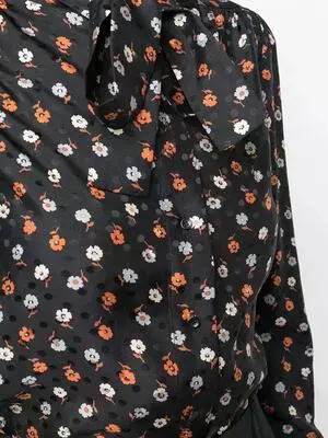 Saint Laurent Floral-print Long-sleeve Blouse
