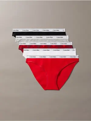 Calvin Klein Icon Logo 5-pack Low Rise Bikini - Established Red Multi