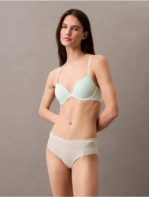 Calvin Klein Microfiber Stretch With Lace Hipster Moonlight Jade