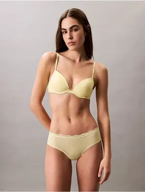 Calvin Klein Microfiber Stretch With Lace Hipster Pale Lime Yellow