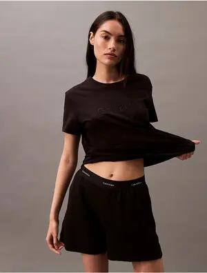 Calvin Klein Cotton Terry Lounge Shorts - Black