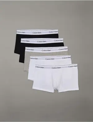 Calvin Klein Icon Cotton Stretch 5-pack Low Rise Trunk - Black / White / Grey Heather