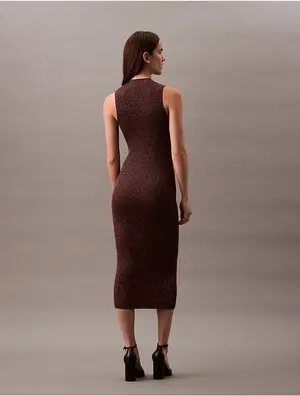 Calvin Klein Lurex Midi Dress - Decadent Chocolate