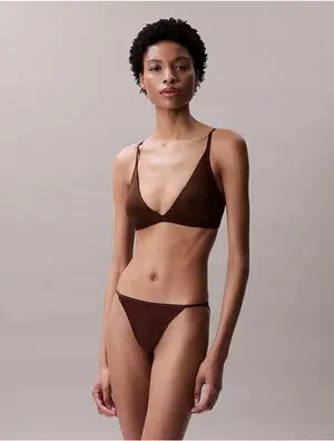 Calvin Klein Form To Body Lightly Lined Triangle Bralette - Umber