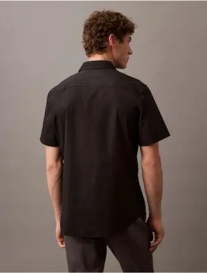 Calvin Klein Cotton Stretch Slim Button-down Shirt - Black