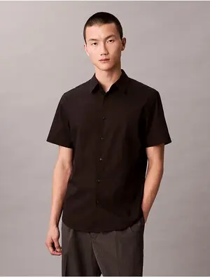 Calvin Klein Cotton Stretch Slim Button-down Shirt - Black