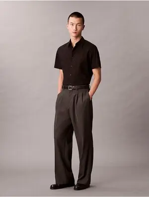 Calvin Klein Cotton Stretch Slim Button-down Shirt - Black