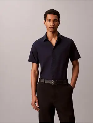 Calvin Klein Cotton Stretch Slim Button-down Shirt - Dark Sapphire