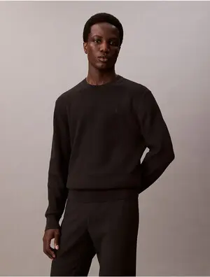 Calvin Klein Relaxed Textured Sweater - Black