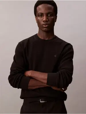 Calvin Klein Relaxed Textured Sweater - Black