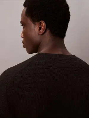 Calvin Klein Relaxed Textured Sweater - Black